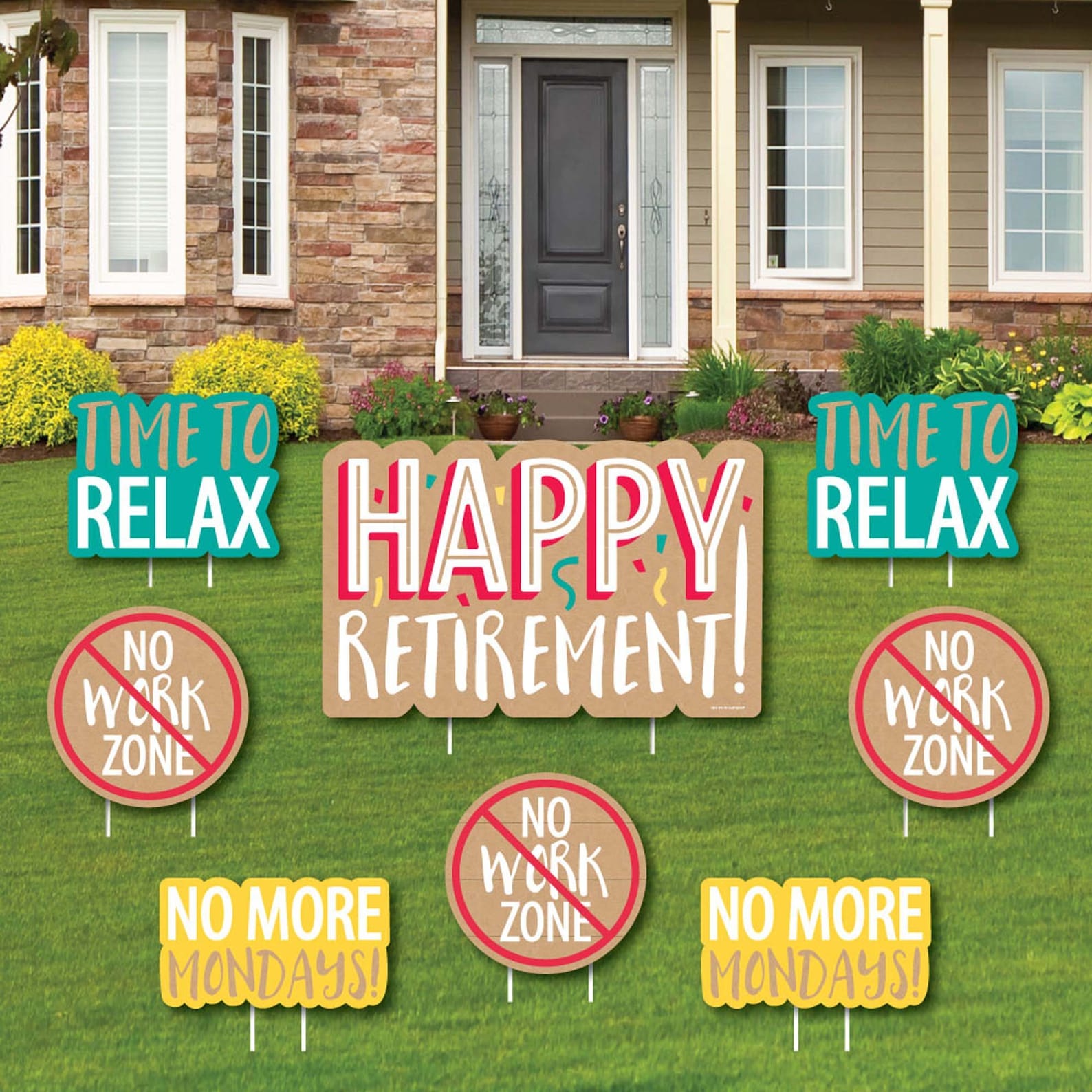 Happy Retirement - Shaped Lawn Decorations - Outdoor Retirement Yard ...