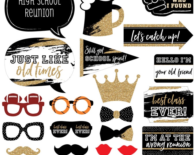 Reunited - Class Reunion Photo Booth Props - High School Reunion Props ...