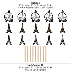 Stars Over Paris - Parisian Themed Party Centerpiece Sticks - Table ...