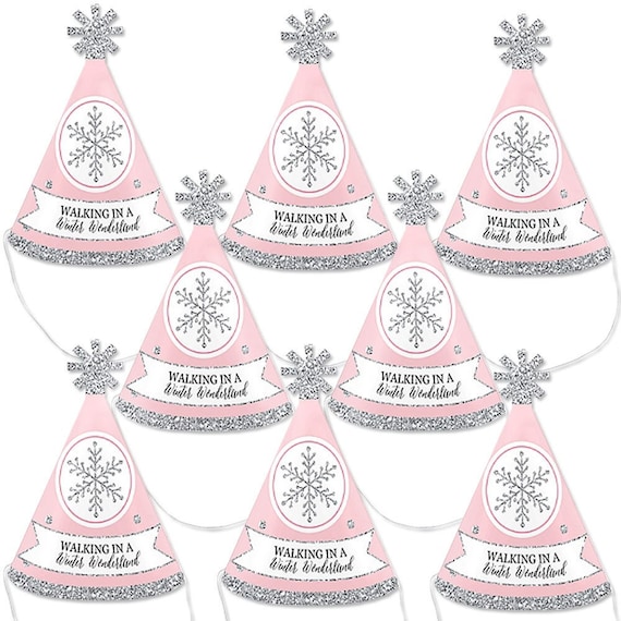 Pink Winter Wonderland - Mini Cone Holiday Snowflake Birthday Party or ...