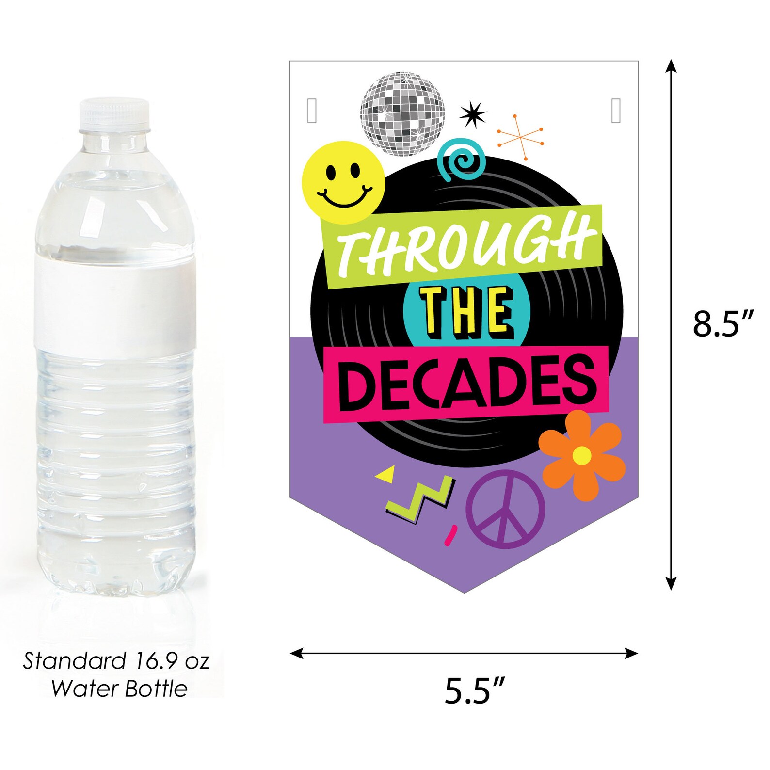 Through the Decades - 50s, 60s, 70s, 80s, and 90s Party Bunting Banner ...