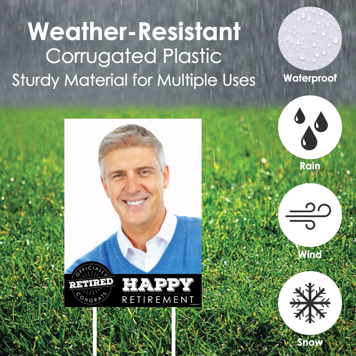 Custom Happy Retirement Photo Yard Sign Retirement Party - Etsy