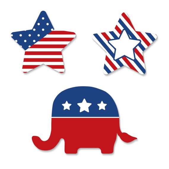 Republican Election - Political Party (R) Small DIY Shaped Paper Cut ...