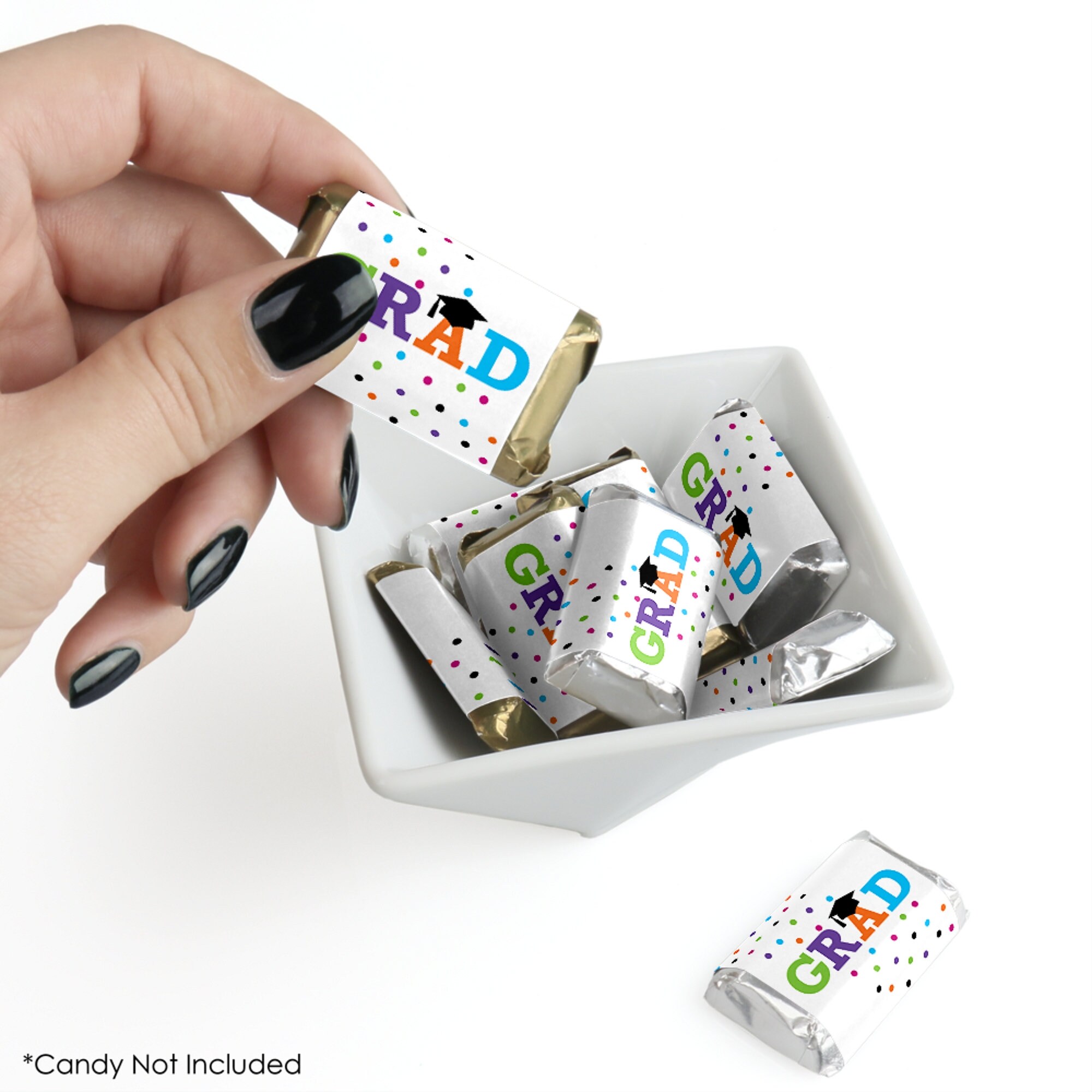 Hats off Grad - Mini Candy Bar Wrapper Stickers - Graduation Party ...
