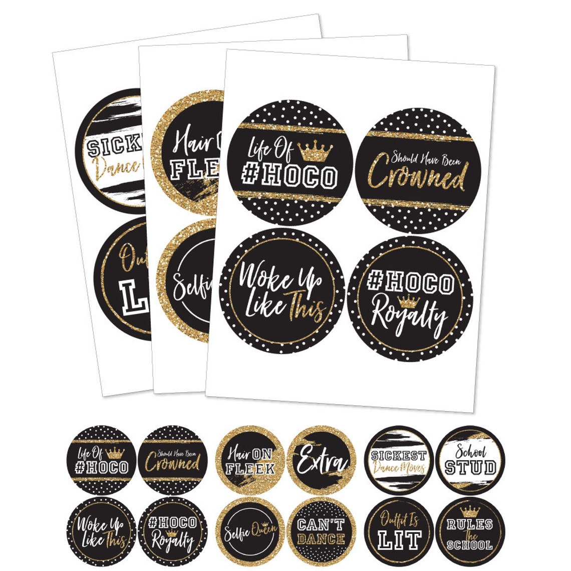 HOCO Dance Party Name Badges - Set of 12 Homecoming Party Funny Name ...