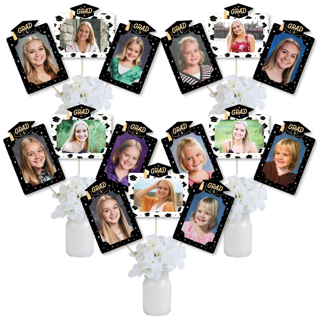 Grad Photo Table Toppers - Goodbye High School, Hello College ...