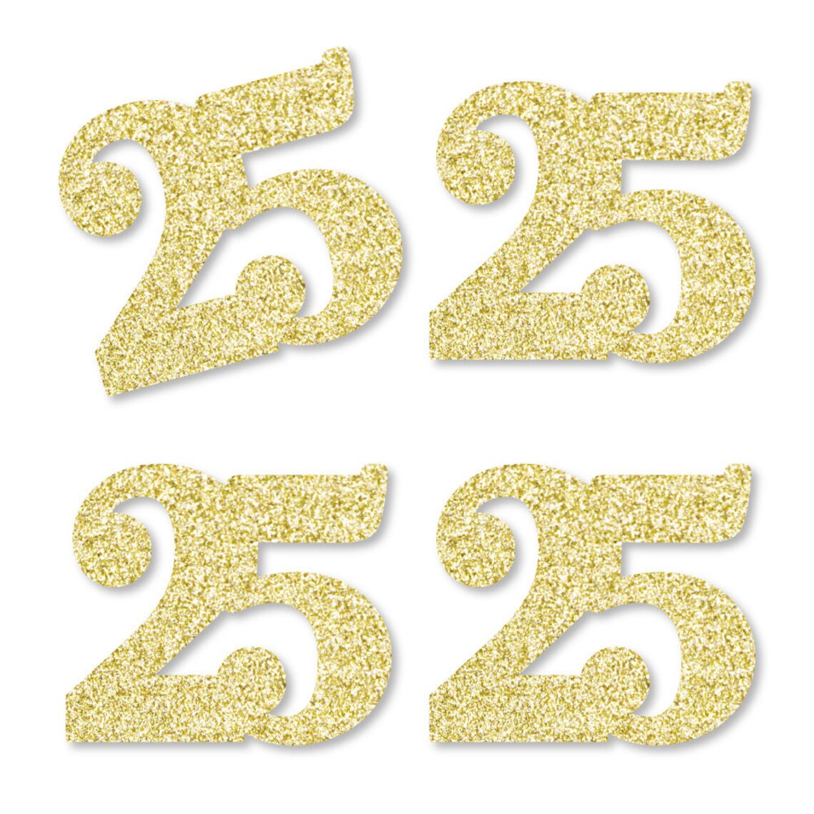 Gold Glitter 25 No-Mess Real Gold Glitter Cut-Out Numbers | Etsy
