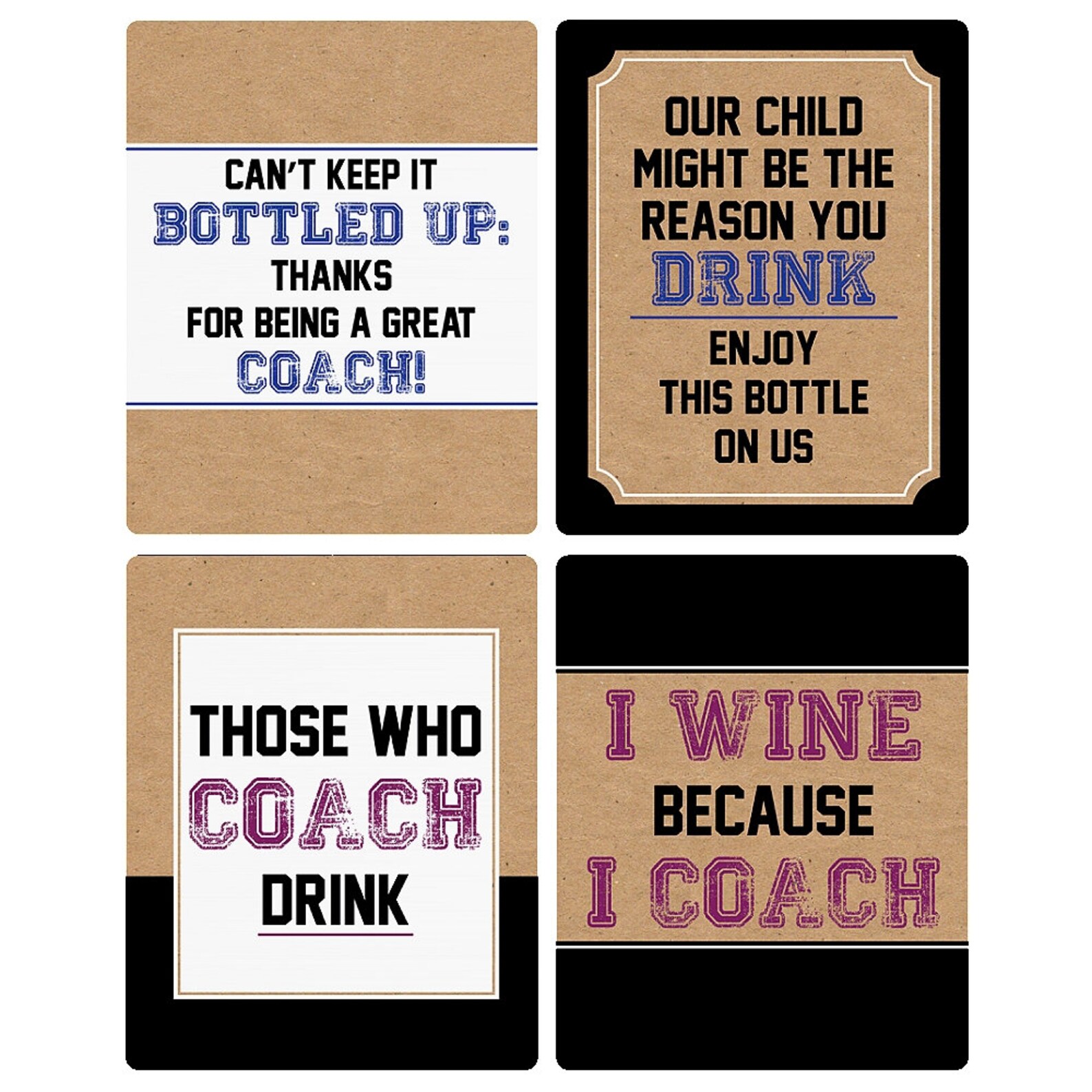 Coach Appreciation Gift Wine Bottle Label Stickers Coach - Etsy