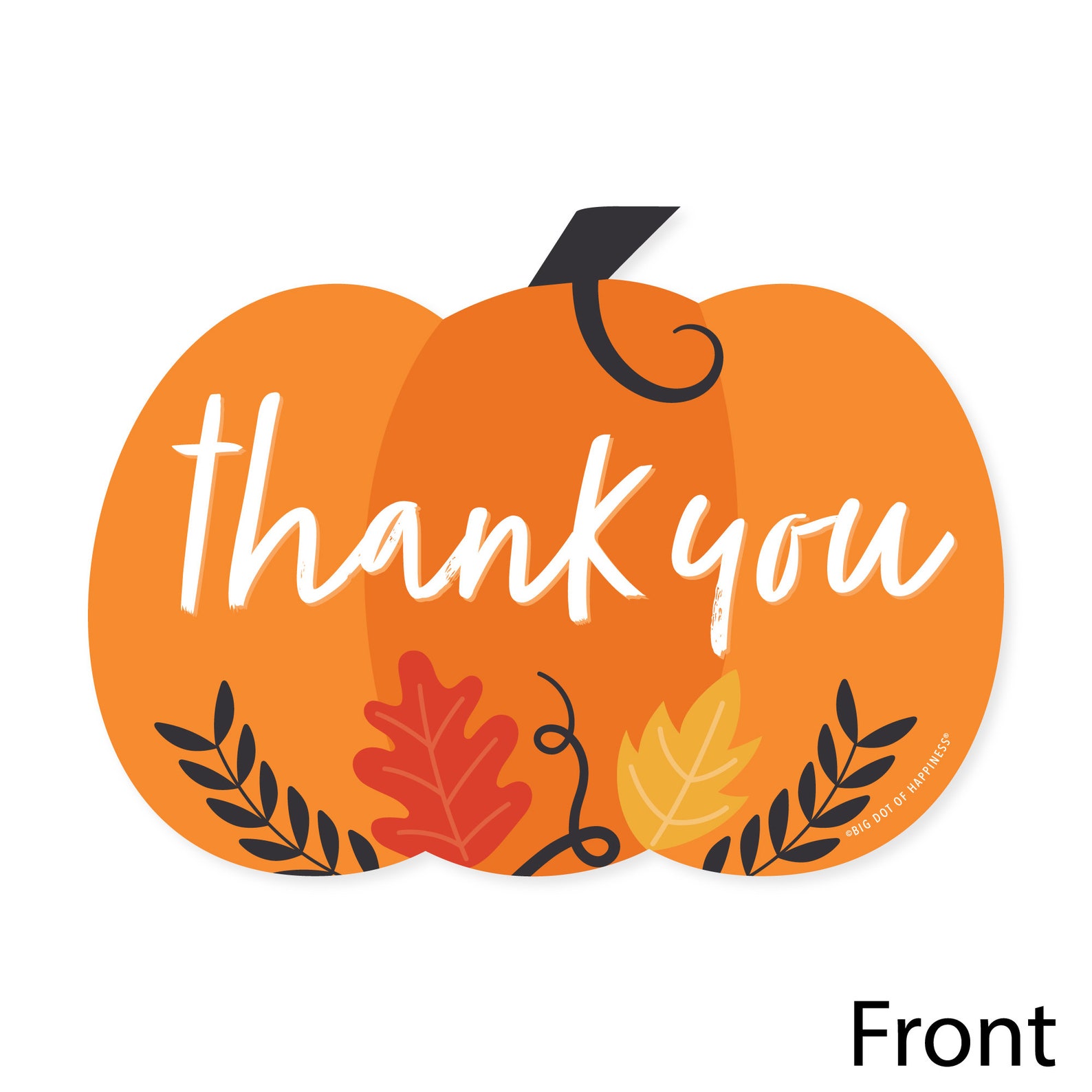 Fall Pumpkin Shaped Thank You Cards Halloween or - Etsy