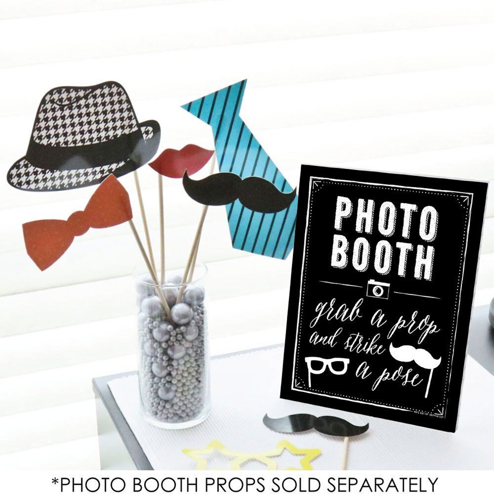 Photo Booth Sign - Printed on Sturdy Plastic Material - 10.5 X 13.75 ...