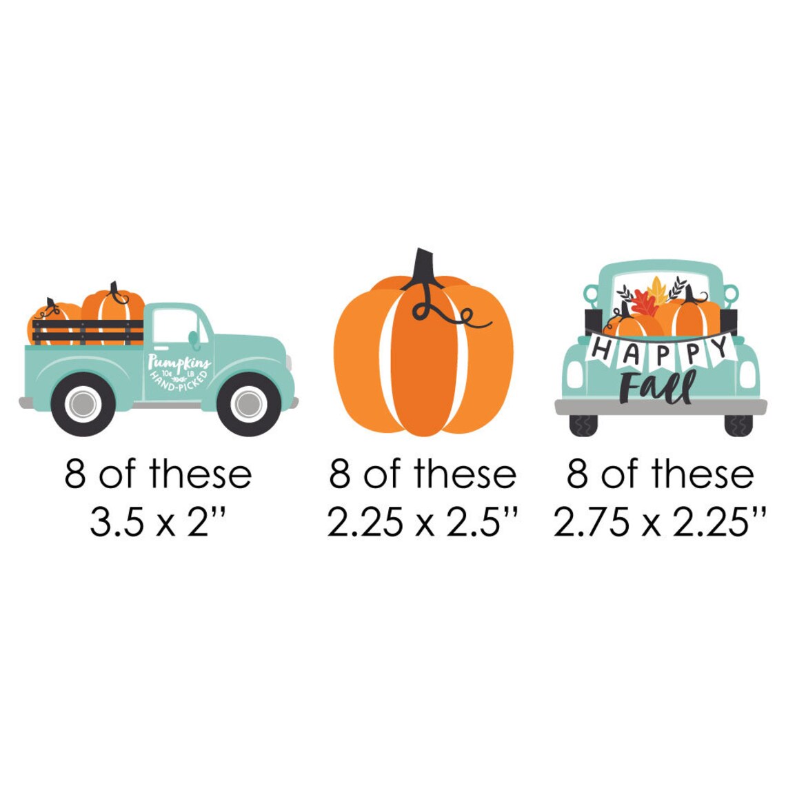 Happy Fall Truck DIY Shaped Harvest Pumpkin Party Cut-outs - Etsy