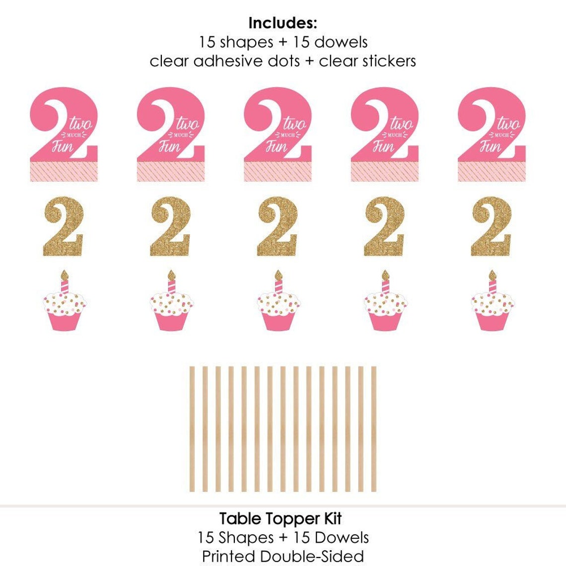 2nd Birthday Girl Two Much Fun Second Birthday Party - Etsy