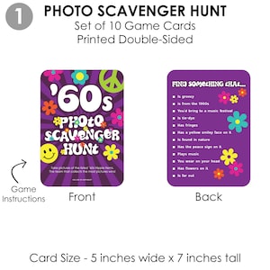 60’s Hippie - 4 1960s Groovy Party Games - 10 Cards Each - Gamerific ...