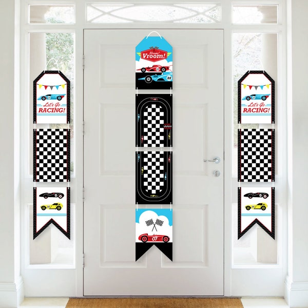 Race Car Party Front Door Sign - Etsy