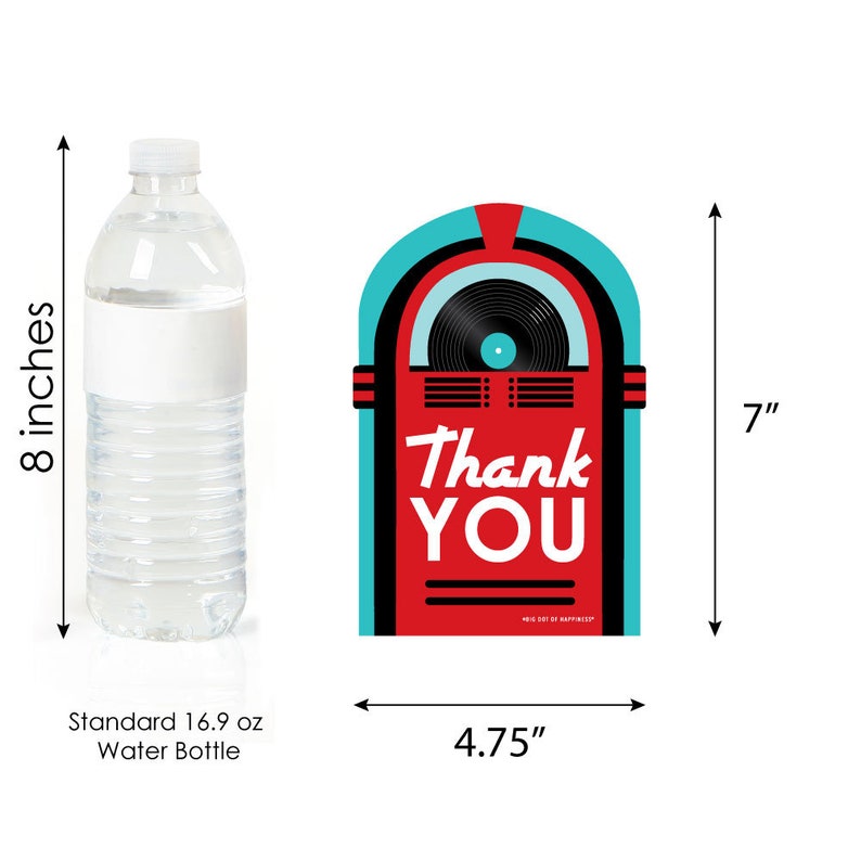 50's Sock Hop - Shaped Thank You Cards - 1950s Rock N Roll Party Thank ...