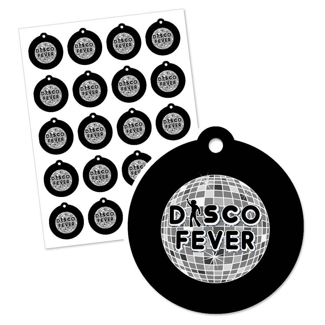 70's Disco Round Party Tags 1970s Disco Fever Party - Etsy