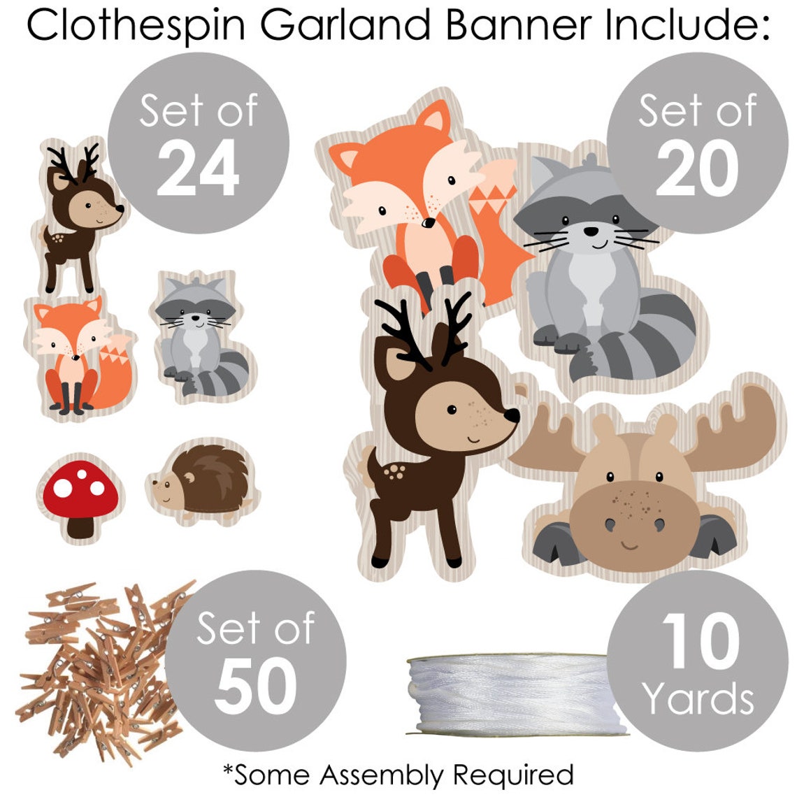 Woodland Creatures Baby Shower or Birthday Party DIY - Etsy
