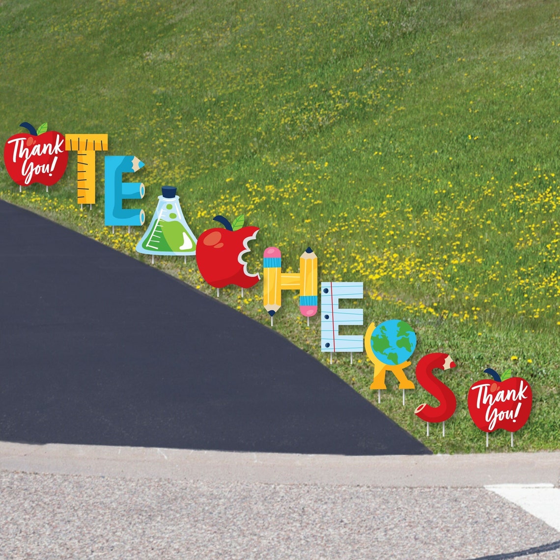 Thank You Teachers Yard Sign Outdoor Lawn Decorations - Etsy