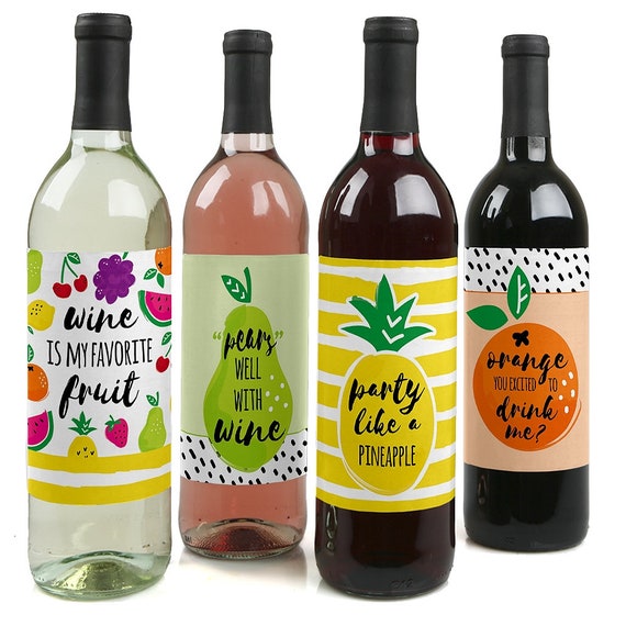 Tutti Fruity Wine Labels - Frutti Summer Party Wine Labels - Tutti ...