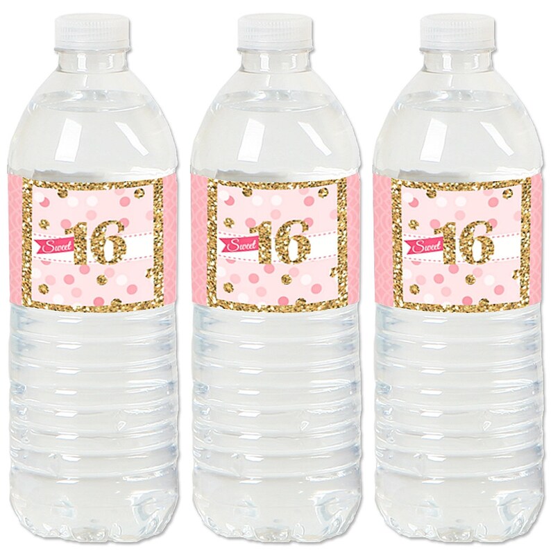 Sweet 16 Water Bottle Sticker Labels Waterproof Self Stick - Etsy