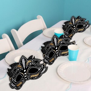 3D Masquerade Centerpiece Table Decorations, Freestanding Venetian Mask ...