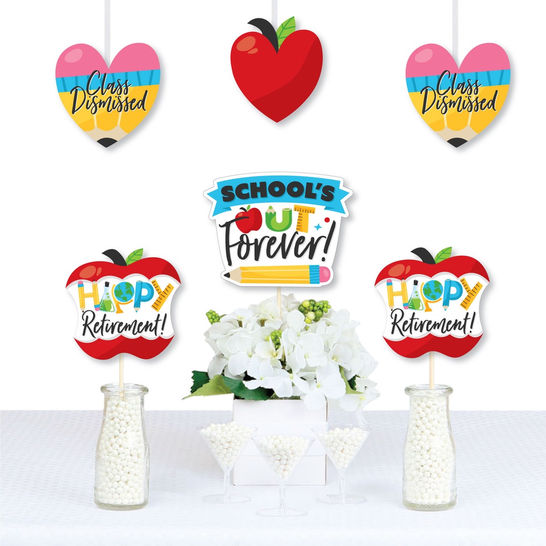 Teacher Retirement - Pencil Apple Decorations DIY Happy Retirement ...