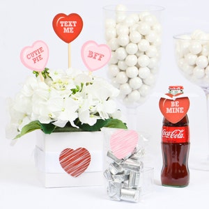 Conversation Hearts - Valentine's Day Party DIY Shaped Paper Cut Outs ...