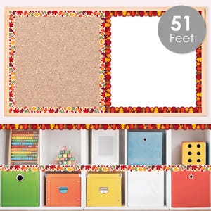 Fall Leaves - Scalloped Classroom Decor - Bulletin Board Borders - 51 ...