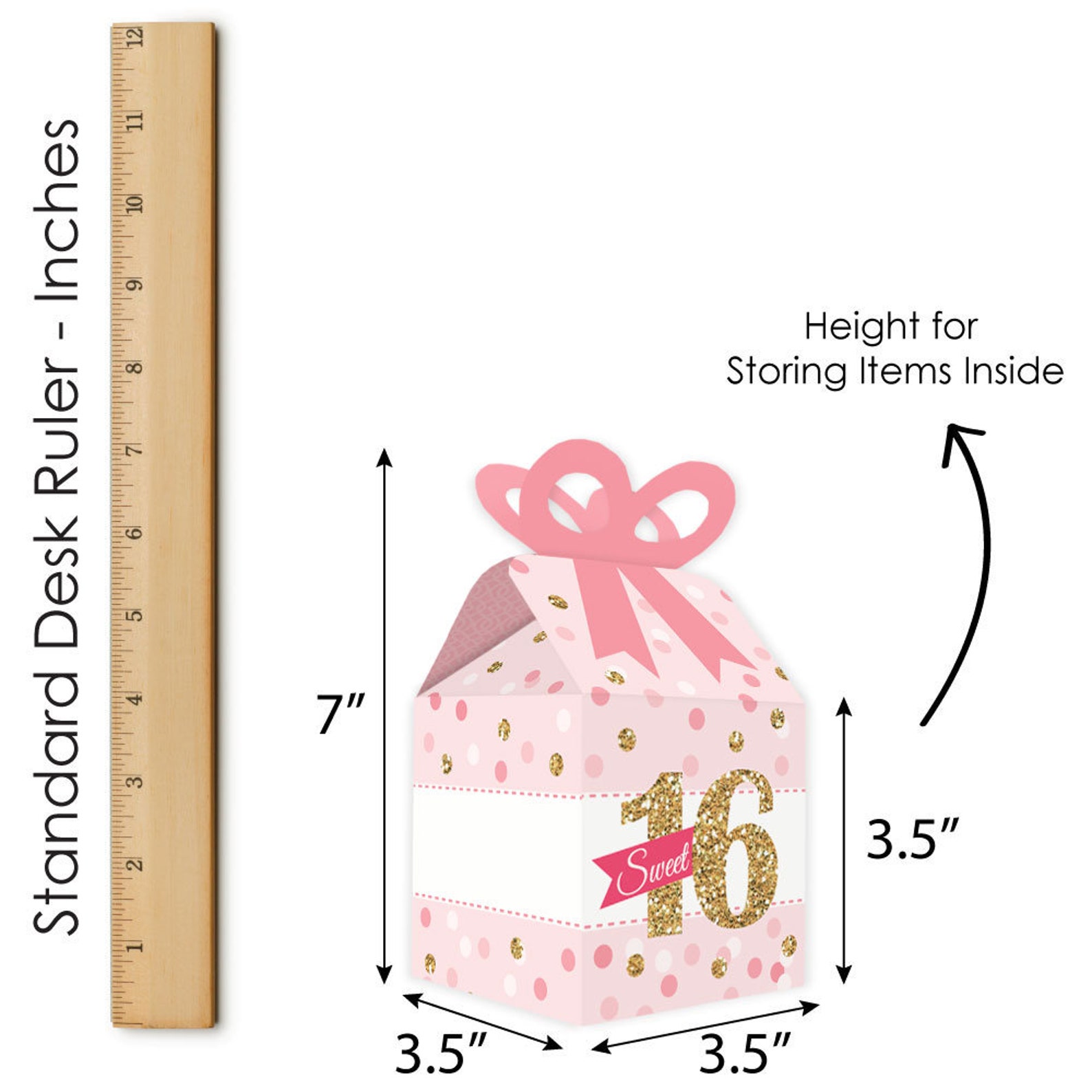 Sweet 16 Square Favor Gift Boxes 16th Birthday Party Bow - Etsy