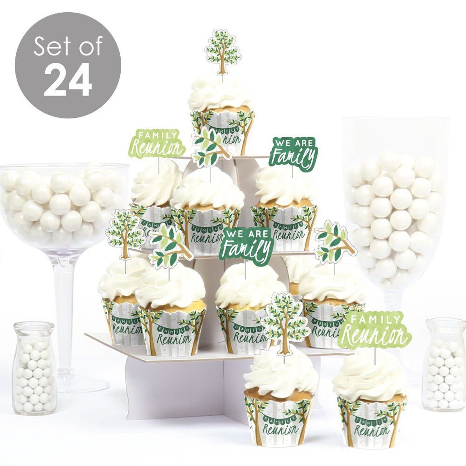 Family Tree Reunion Cupcake Decoration Family Gathering - Etsy