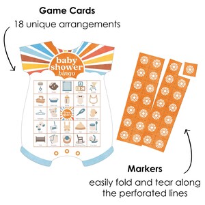 Here Comes the Son Baby Shower Bingo, Picture Game Cards and Markers ...