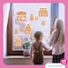 Gingerbread Village Window Clings, Reusable Winter Holiday Party Window ...
