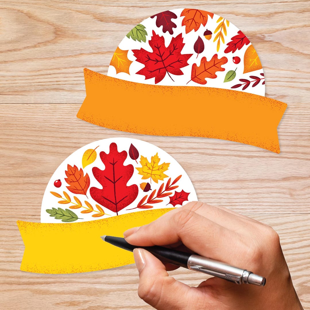 Fall Leaves - DIY Blank Paper Desk or Locker Labels - Classroom Name ...