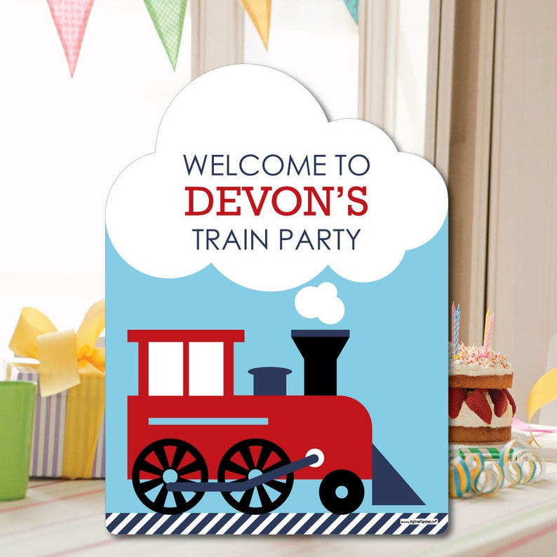 Railroad Party Crossing Welcome Sign Steam Train Birthday - Etsy