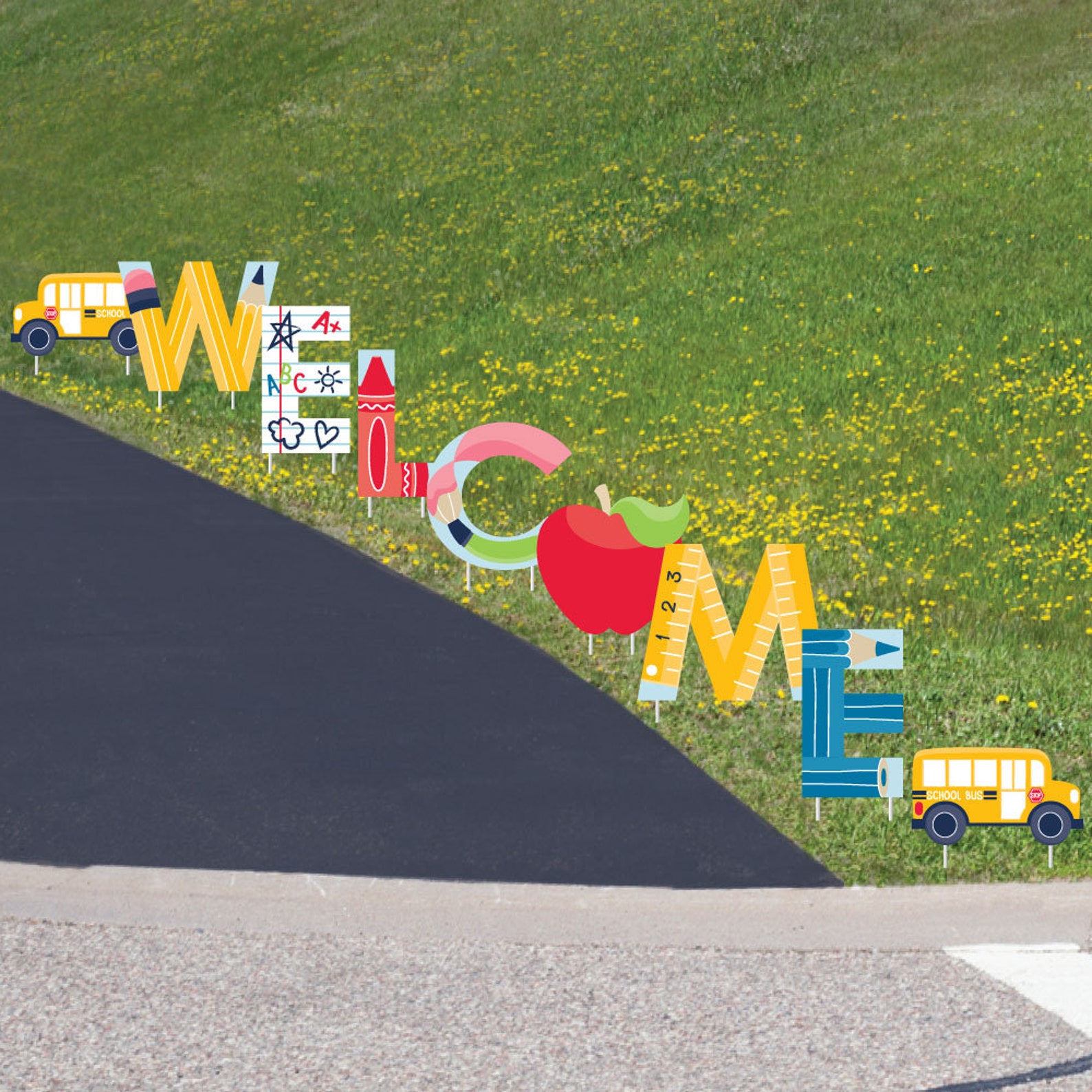 Back to School Yard Sign Outdoor Lawn Decorations First - Etsy