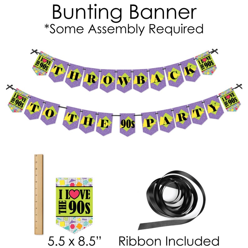 90s Throwback Banner and Photo Booth Decorations 1990s - Etsy