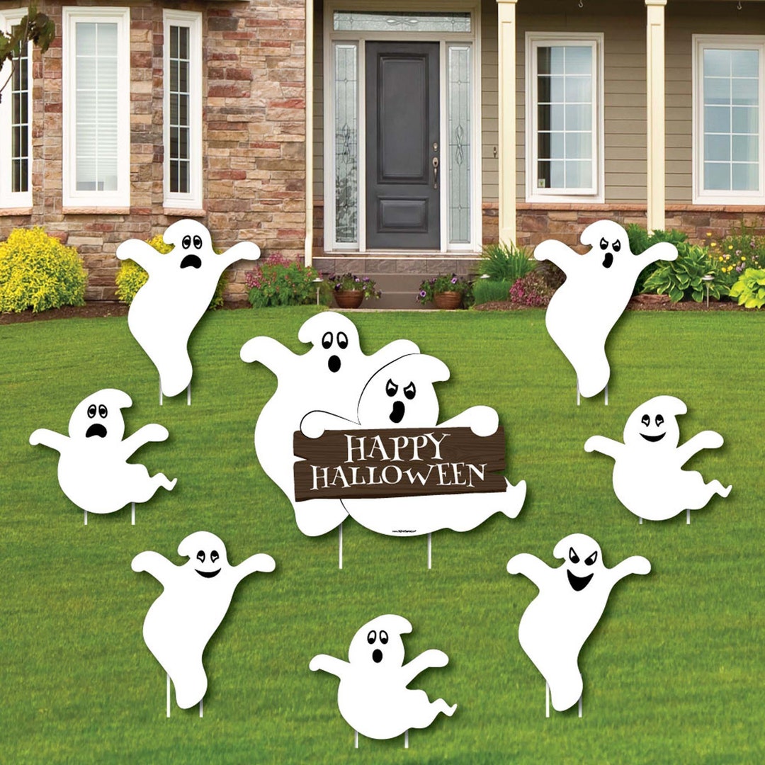 Spooky Ghost - Yard Sign and Outdoor Lawn Decorations - Halloween Party ...