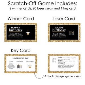 Happy Birthday - Gold Party Scratch off Game - Adult Happy Birthday ...