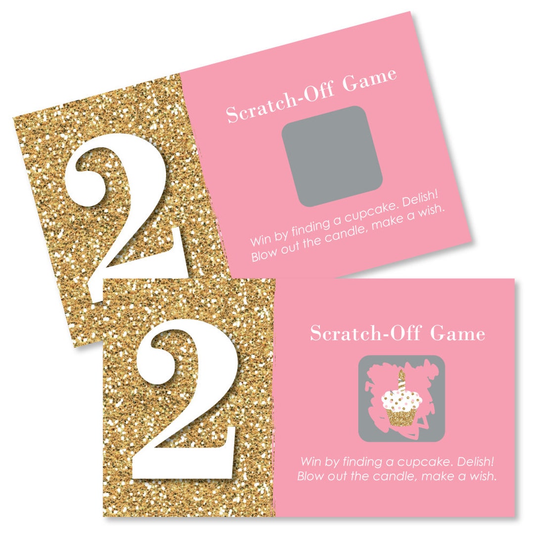 Two Much Fun - Girl Birthday Party Scratch off Game - Second Birthday ...
