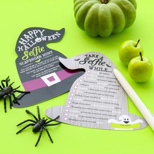 Happy Halloween - Selfie Scavenger Hunt - Witch Party Game - Set of 12 ...