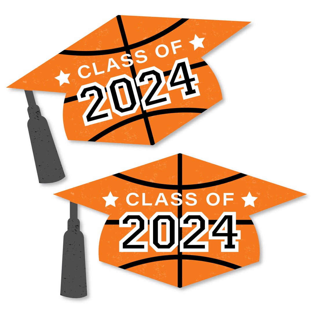 Grad Basketball Grad Cap Decorations DIY 2024 Graduation Large Party ...