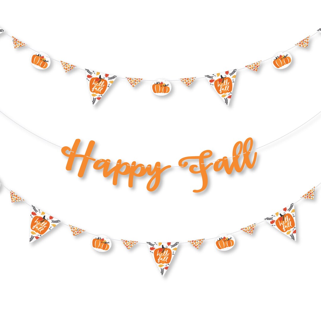 Fall Pumpkin - Halloween or Thanksgiving Party Letter Banner Decoration ...