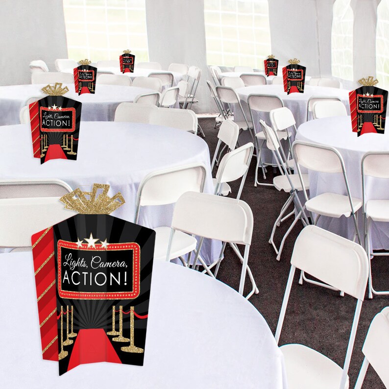 Red Carpet - Table Decorations - Movie Night Party Fold and Flare ...
