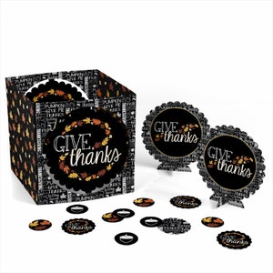 Thanksgiving Party - Centerpiece & Table Decoration Kit - Give Thanks ...
