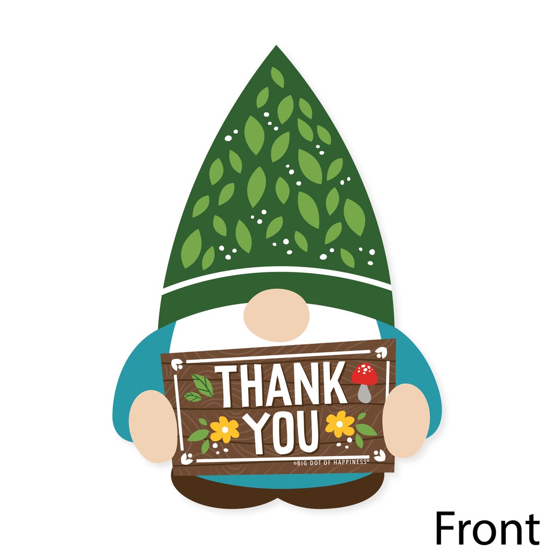 Garden Gnomes - Shaped Thank You Cards - Forest Gnome Party Thank You ...