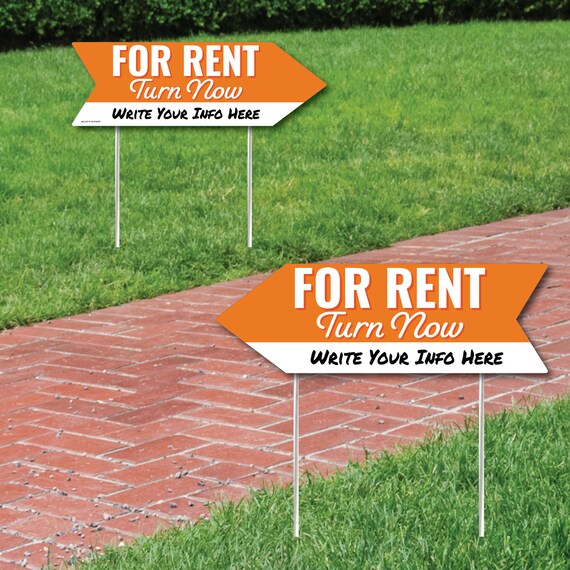 Now For Rent - Real Estate Sign Arrow - Double Sided Directional Yard ...