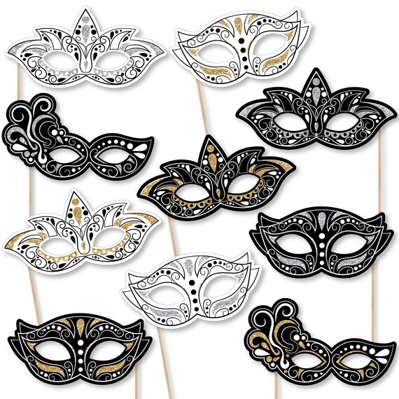 Masquerade Masks Paper Card Stock Venetian Mask Party Photo - Etsy