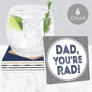 My Dad is Rad - Funny Father’s Day Party Decorations - Drink Coasters ...