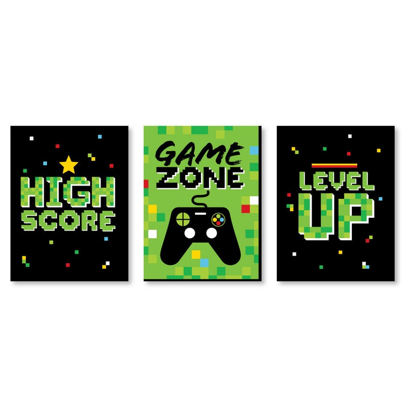 Game Zone Wall Art and Pixel Video Game Kids Room Décor | Etsy