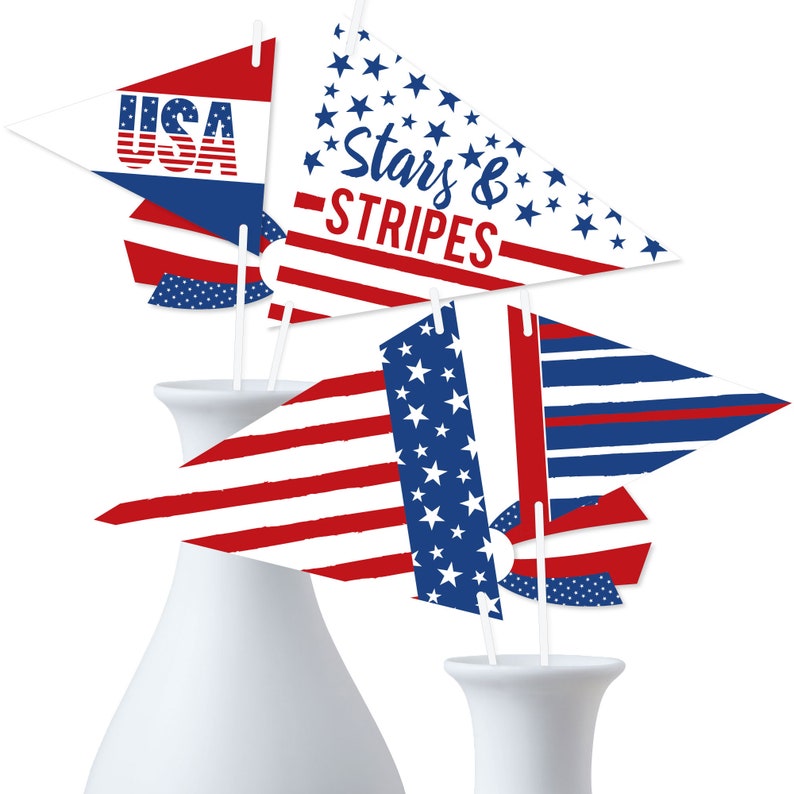 Stars & Stripes Triangle Patriotic Party Photo Props - Etsy